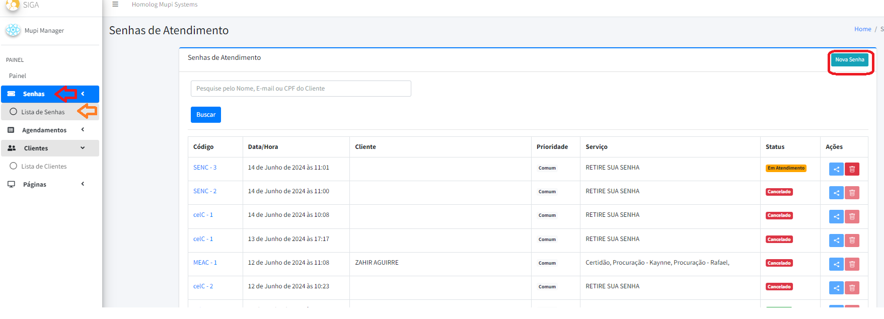 Como verificar a lista de clientes